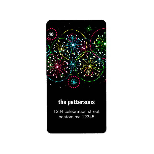Fireworks Explosion Address Label | Zazzle