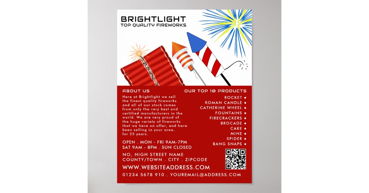 Fireworks, Fireworks Sales Advertising Poster | Zazzle