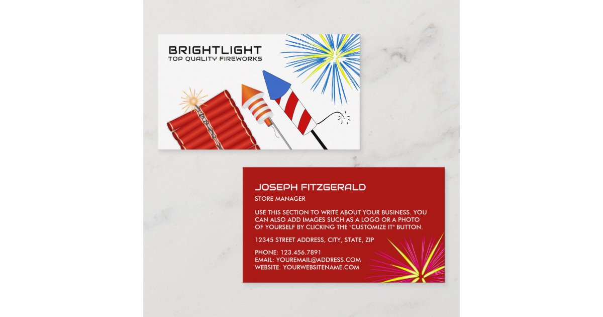 Fireworks, Fireworks Sales Business Card | Zazzle