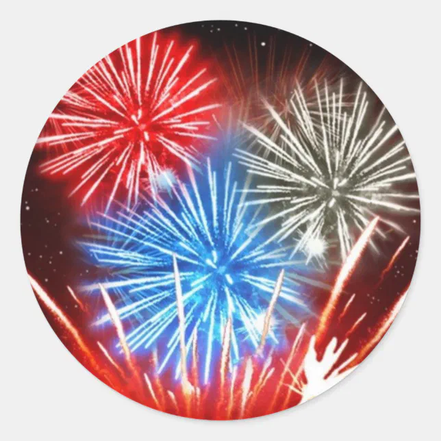 Fireworks freedom isn't free classic round sticker | Zazzle