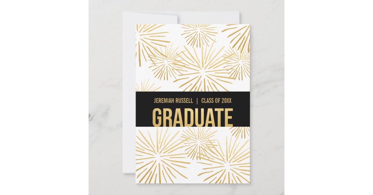 Fireworks Graduation Annoucement Announcement | Zazzle