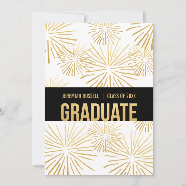 Fireworks Graduation Annoucement Announcement | Zazzle