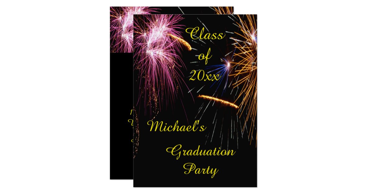 Fireworks Graduation Party Invitation | Zazzle.com