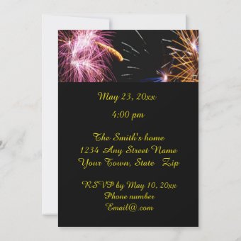 Fireworks Graduation Party Invitation | Zazzle
