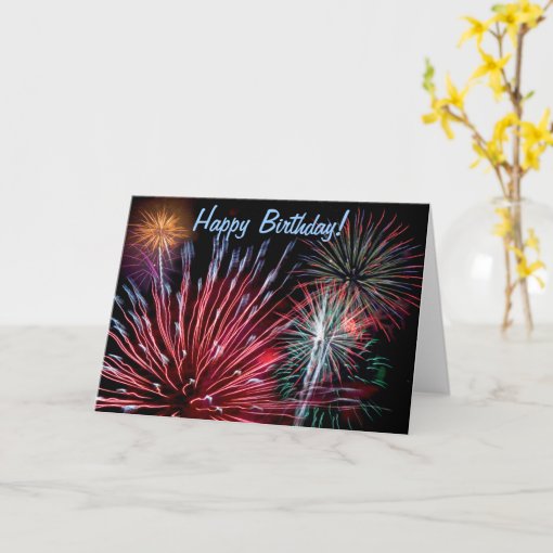 Fireworks, Happy Birthday! Card | Zazzle