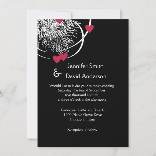 Fireworks & Hearts Tree Wedding Invitation | Zazzle