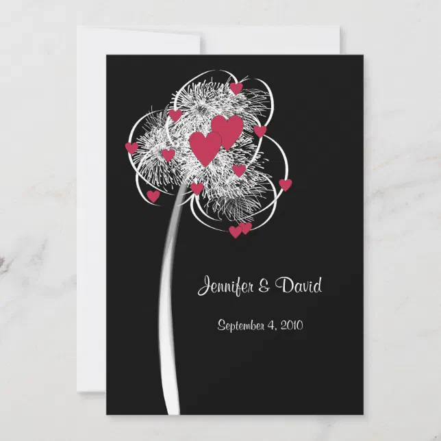 Fireworks & Hearts Tree Wedding Invitation | Zazzle
