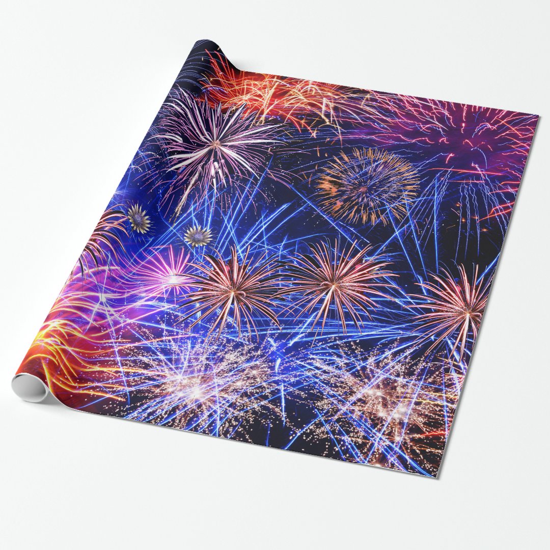 Fireworks image for Glossy Wrapping Paper | Zazzle