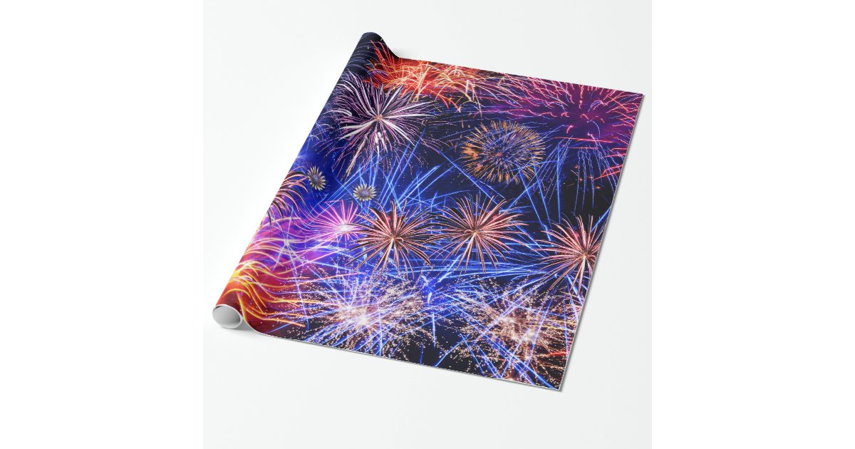 Fireworks image for Glossy Wrapping Paper | Zazzle