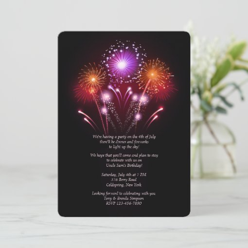 Fireworks Invitation | Zazzle