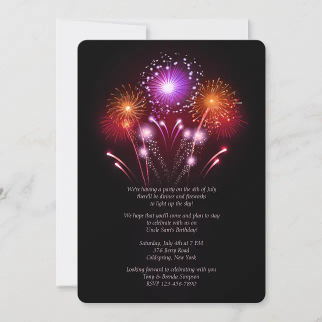 Fireworks Invitation | Zazzle