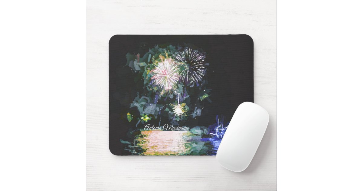 Fireworks July 4th Celebrate USVI Personalize Mouse Pad | Zazzle