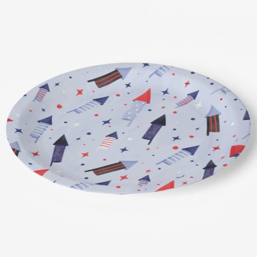Fireworks July 4th Paper Plates | Zazzle