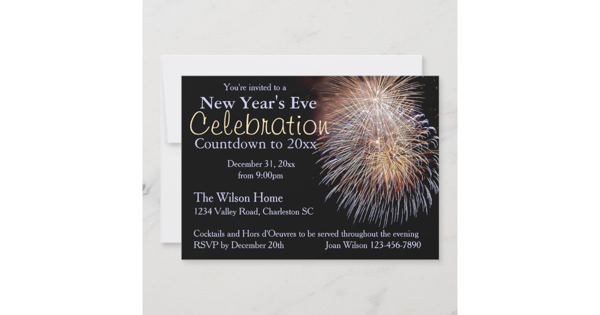Fireworks New Year's Eve Party Invitation | Zazzle