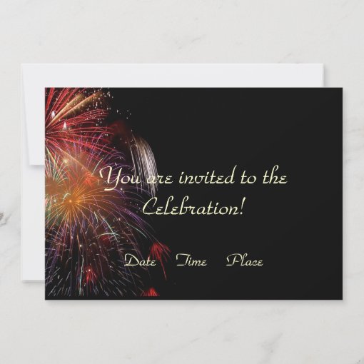 Fireworks New Years Eve Party Invitation Cards | Zazzle