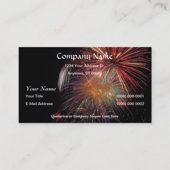 FIREWORKS Nighttime Colorful Explosions! Business Card | Zazzle