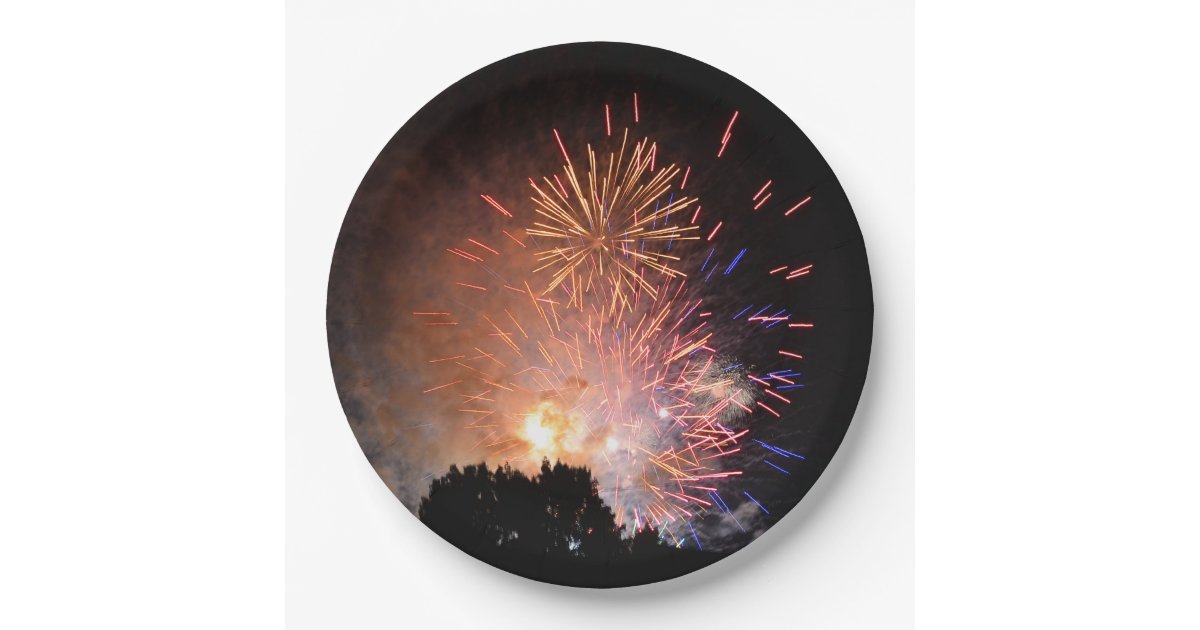 Fireworks Paper Plate | Zazzle