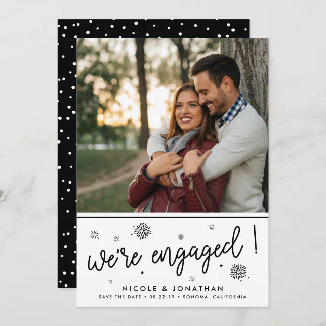 Fireworks | Photo Engagement Announcement | Zazzle