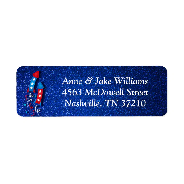 Fireworks Rocket 4th of July Address Labels | Zazzle