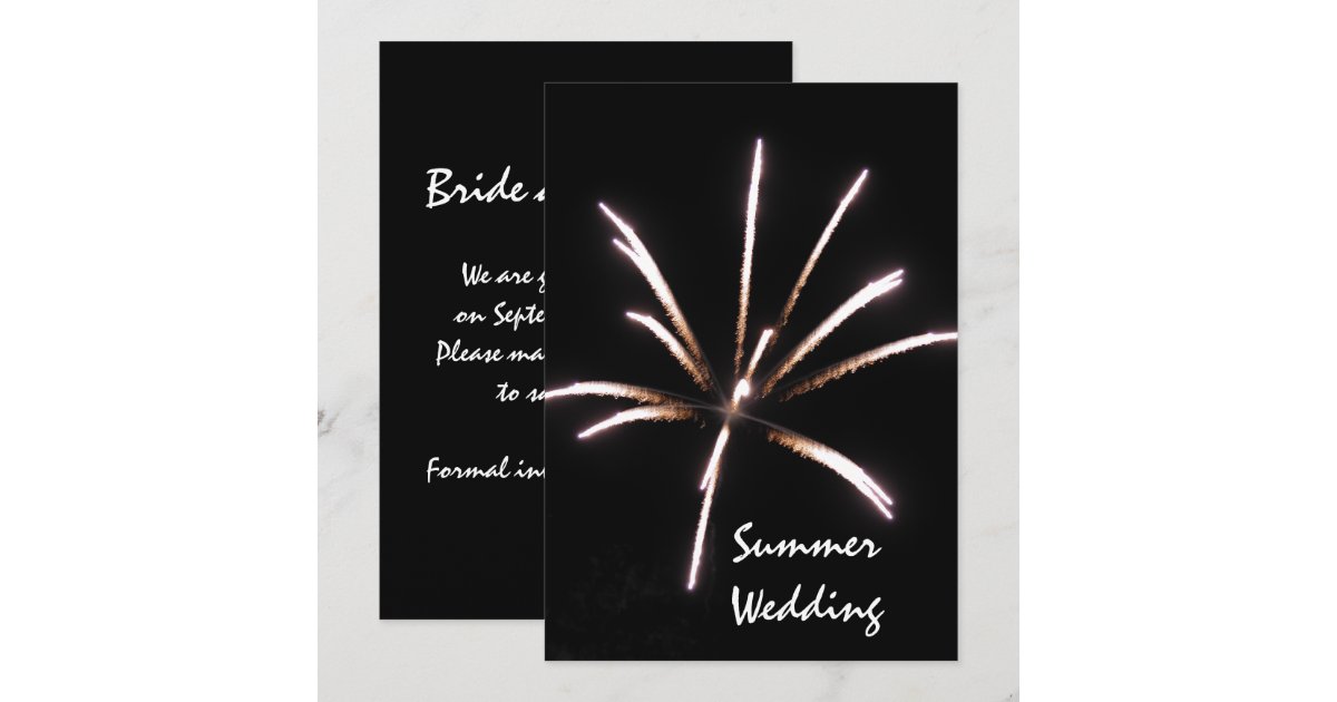 Fireworks Summer Wedding Announcement | Zazzle