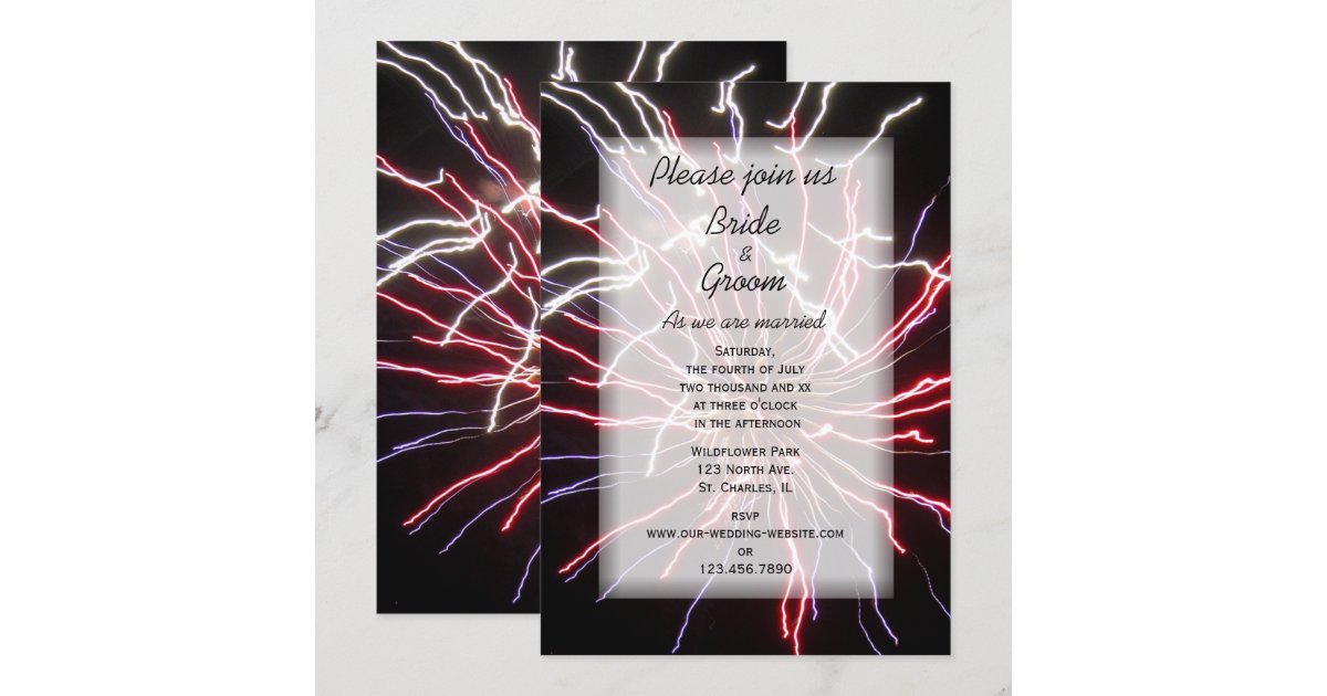 Fireworks Summer Wedding Invitation | Zazzle