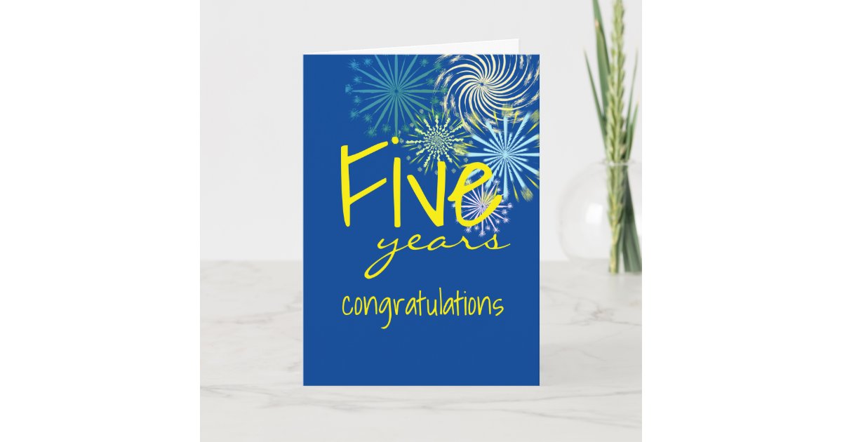 Fireworks UNIVERSAL employee anniversary card | Zazzle
