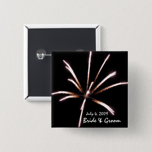 Fireworks Wedding Button | Zazzle