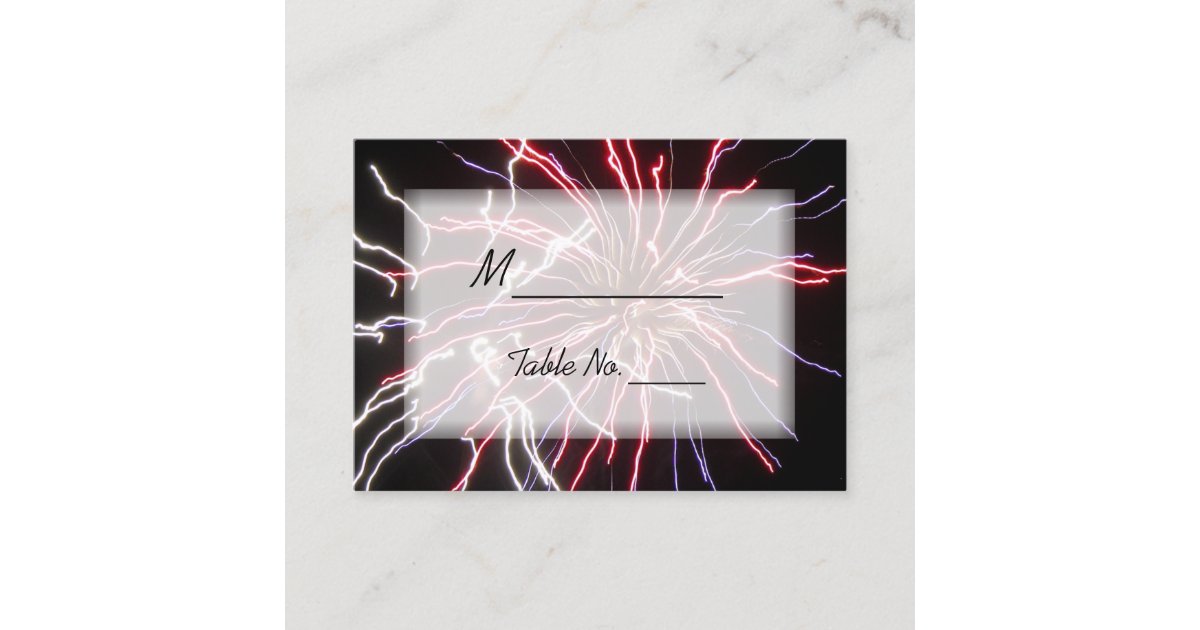Fireworks Wedding Place Cards | Zazzle
