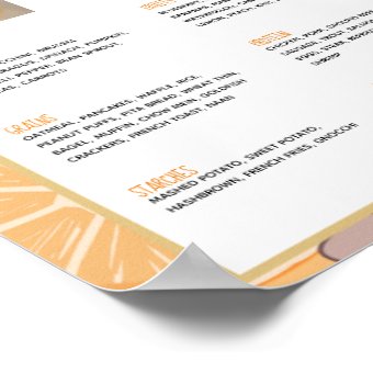 First 100 Foods Orange Baby Weaning Poster | Zazzle