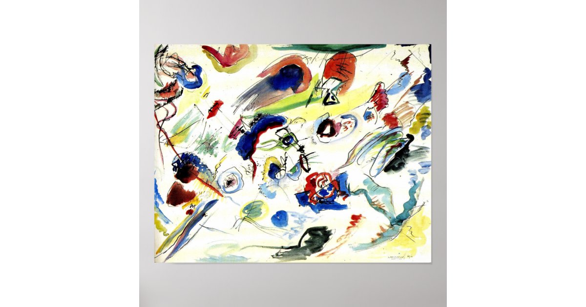 First Abstract Watercolor by Wassily Kandinsky Poster | Zazzle