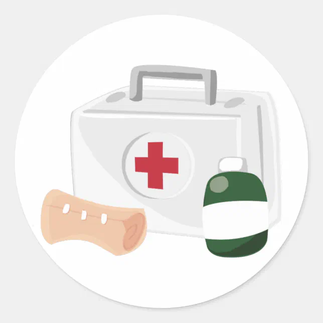 First Aid Classic Round Sticker | Zazzle