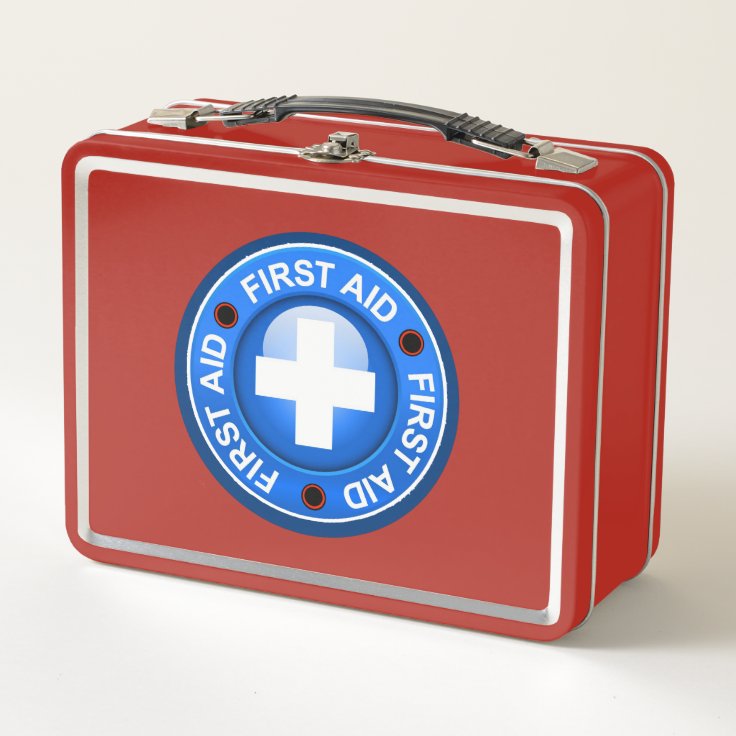 First Aid Kit - See Back ... Metal Lunch Box | Zazzle