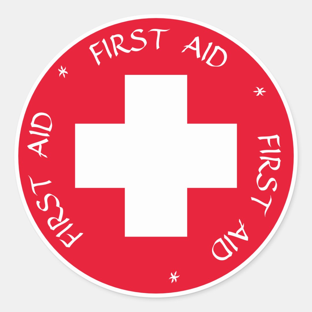 First Aid - Medic (cross) - Ambulance, Help Classic Round Sticker | Zazzle