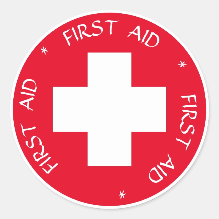 First Aid - Medic (cross) - Ambulance, Help Classic Round Sticker | Zazzle