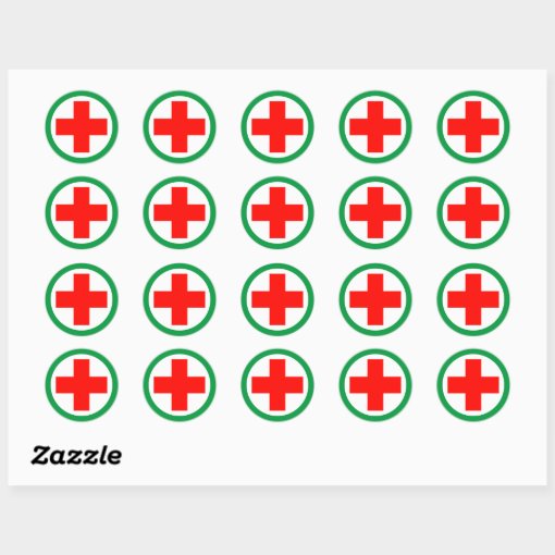 First Aid - Medic (Red Cross) - Ambulance, Help Classic Round Sticker ...