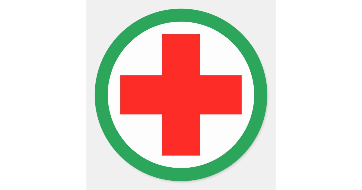 First Aid - Medic (Red Cross) - Ambulance, Help Classic Round Sticker ...
