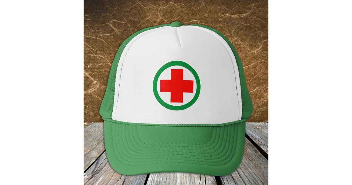 First Aid - Medic (Red Cross) - Ambulance, Help Trucker Hat | Zazzle