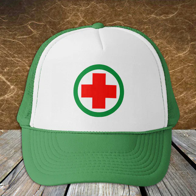 First Aid - Medic (Red Cross) - Ambulance, Help Trucker Hat | Zazzle
