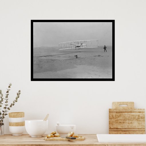 First Airplane Flight, Kitty Hawk 1903 Poster | Zazzle