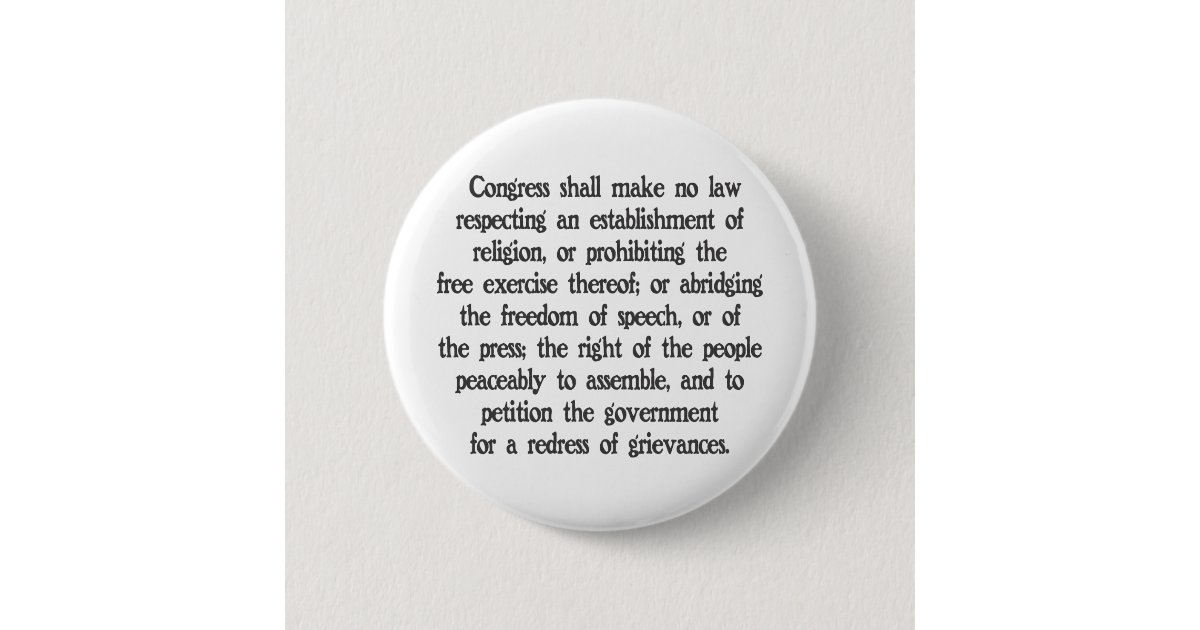 First Amendment Button | Zazzle