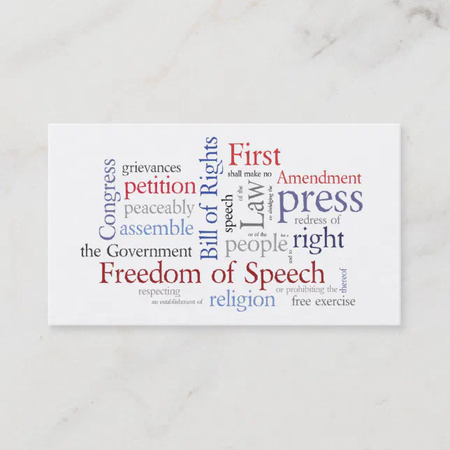 First Amendment Card for Journalist, Lawyer | Zazzle