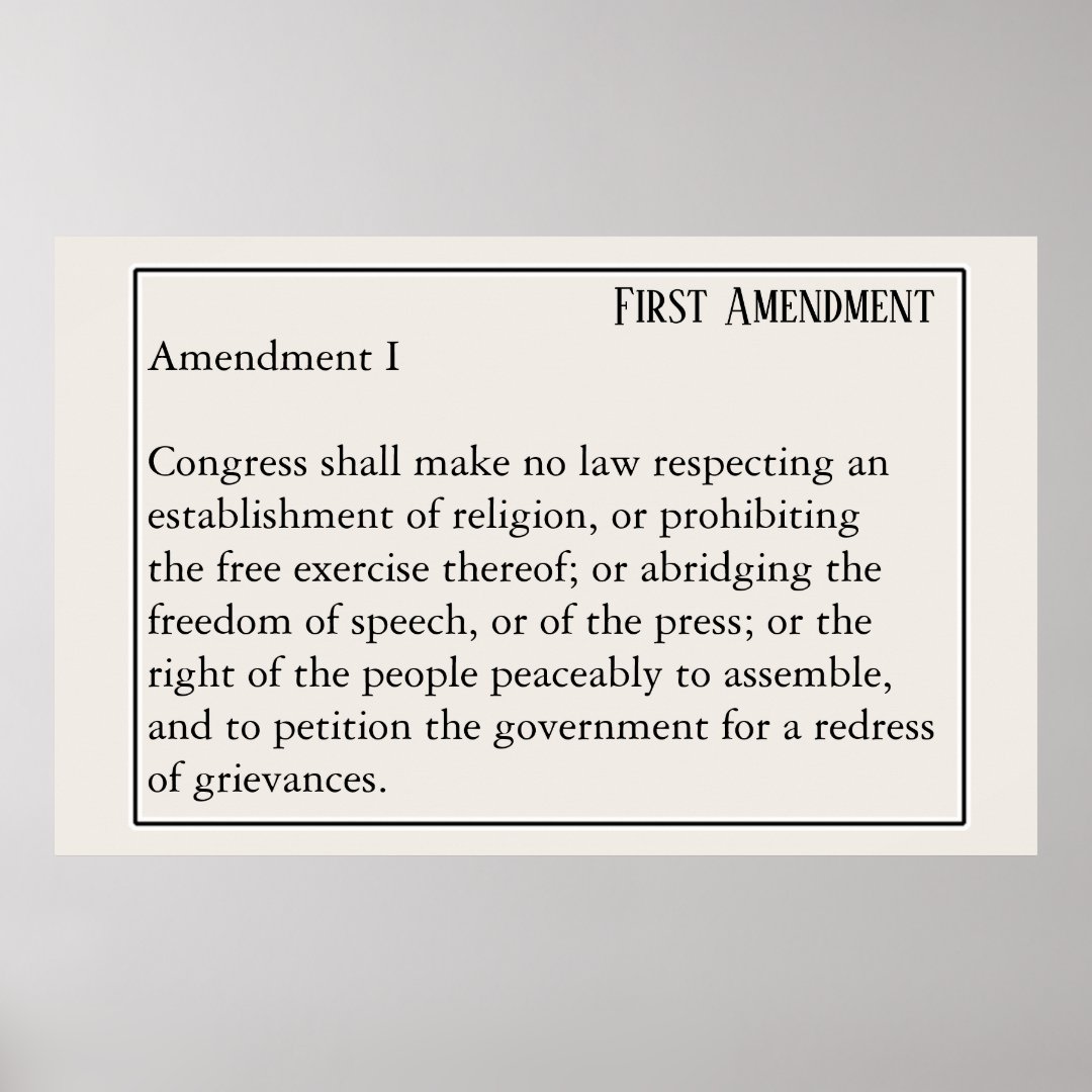 First Amendment Constitution Freedom of Speech Poster | Zazzle