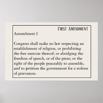 First Amendment Constitution Freedom of Speech Poster | Zazzle