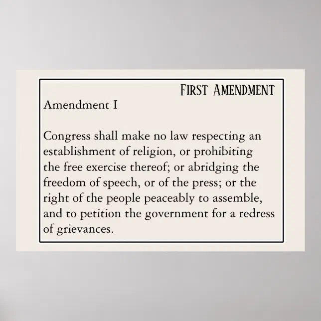 First Amendment Constitution Freedom of Speech Poster | Zazzle