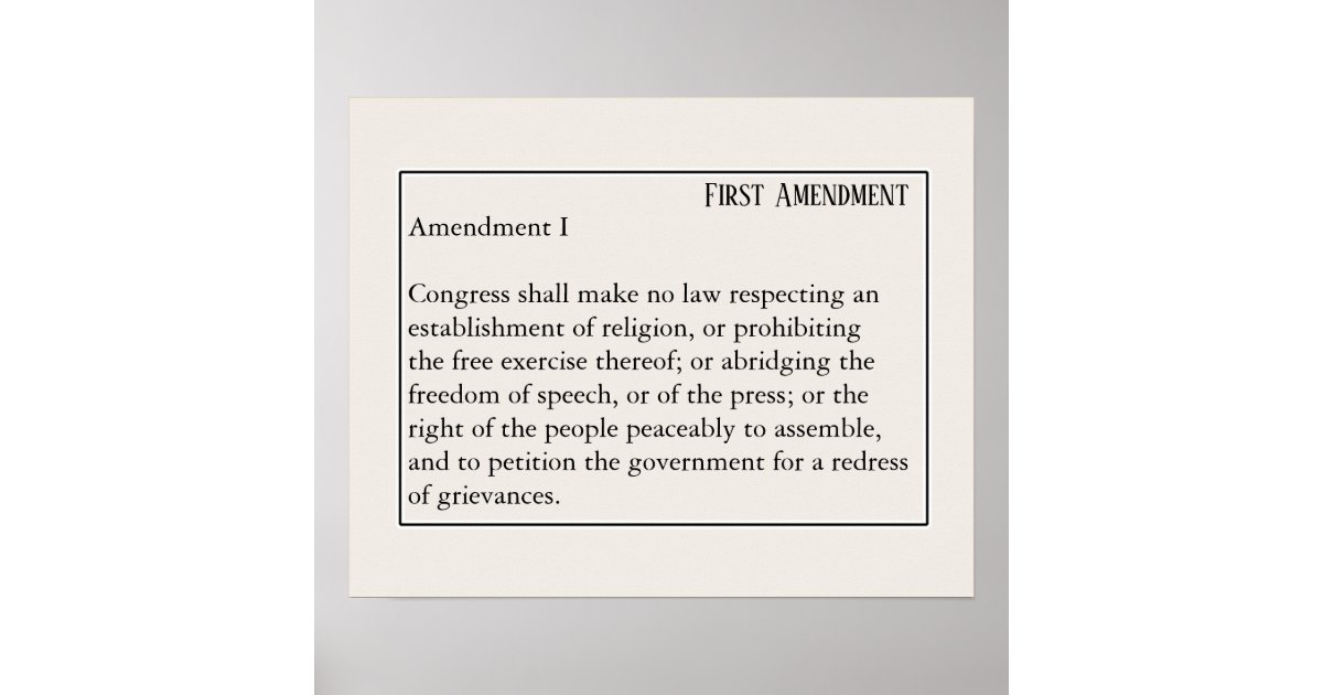 First Amendment Constitution Freedom of Speech Poster | Zazzle