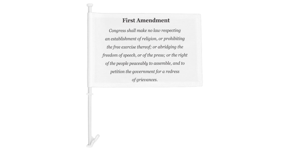 First amendment Free speech USA text constitution Car Flag | Zazzle