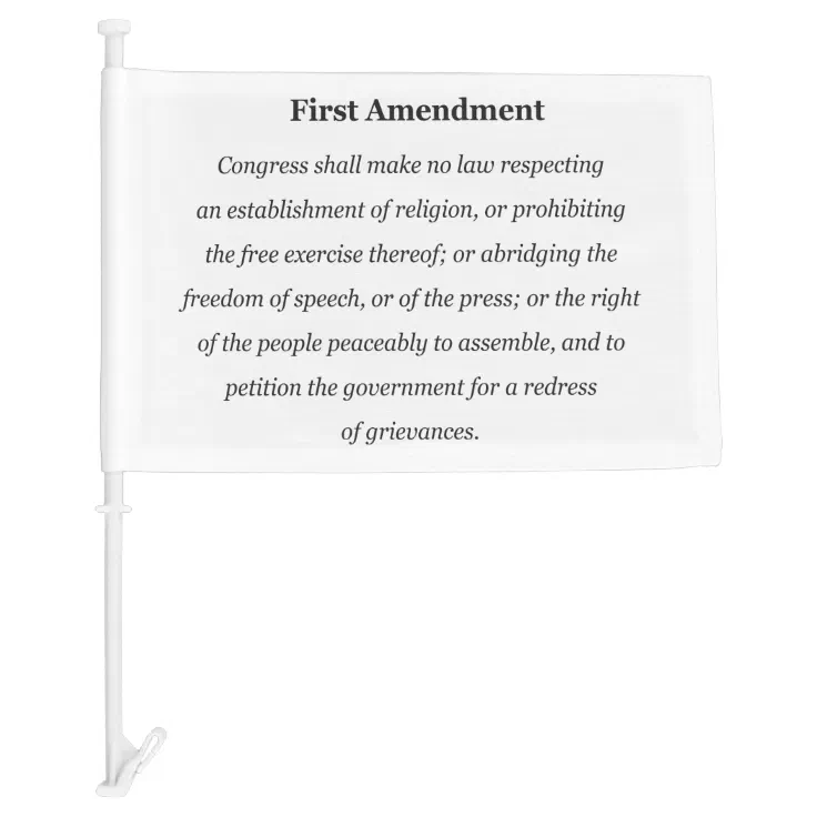 First amendment Free speech USA text constitution Car Flag | Zazzle