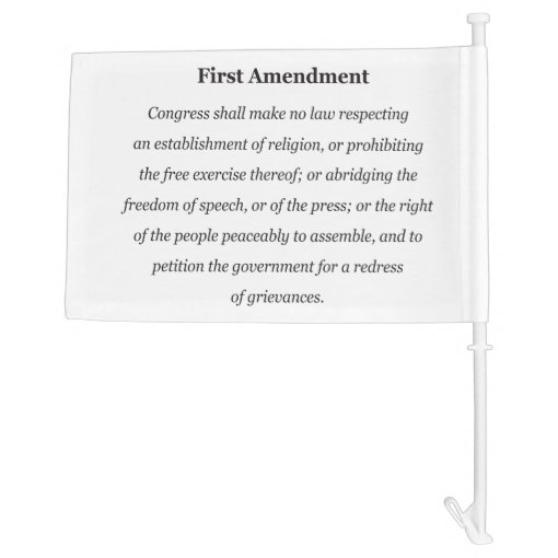 First amendment Free speech USA text constitution Car Flag | Zazzle