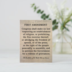 First Amendment Postcards | Zazzle