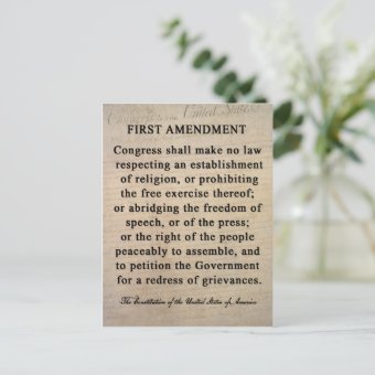 First Amendment Postcards | Zazzle